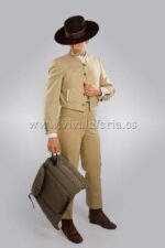 Beige Lycra Wide Stripe Cowboy Suit - Long Live the Fair